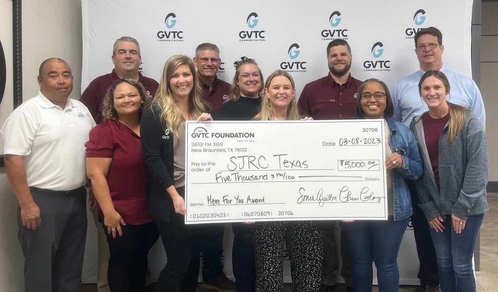 The GVTC Foundation Awards SJRC Texas with Here For You Award